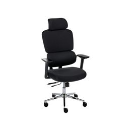 Beliani B&uuml;rostuhl VISCOUNT in Schwarz/Silber - (W) 50 x (H) 121 x (L) 63 cm | Gr.: onesize