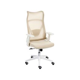 Beliani B&uuml;rostuhl BARD in Beige/Wei&szlig; - (W) 50 x (H) 113 x (L) 66 cm | Gr.: onesize