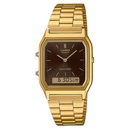 Casio Collection Edgy Armbanduhr Ana-Digi Goldfarben/Braun | Gr.: onesize