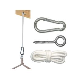 AMANKA H&auml;ngestuhl Befestigung Karabiner mit Seil weiss | Gr.: onesize