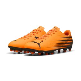 Fu&szlig;ballschuh Puma "ATTACANTO II FG/AG", Herren, Gr. 42, schwarz (heat fire, Puma schwarz), Synthetik, bedruckt, Schuhe Fu&szlig;ballschuh, f&uuml;r Rasenpl&auml;tze, mit weichem Synthetik-Obermaterial, mit Schn&uuml;rung