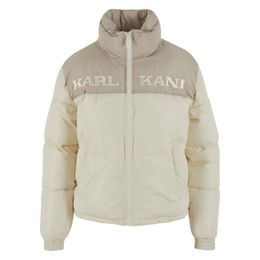 Winterjacke Karl Kani "Karl Kani KK Retro Essential Puffer Jacket", Damen, Gr. L, sanftes wei&szlig;, 100% Polyester, mehrfarbig, normal, amerikanischer Ausschnitt, Jacken Winterjacke