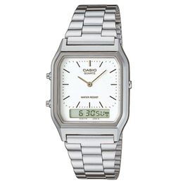 Casio Collection Edgy Uhr Ana-Digi Silber/Wei&szlig; | Gr.: onesize