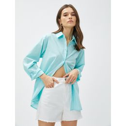 KOTON Bluse Damen Gr&ouml;&szlig;e S/M aqua / transparent