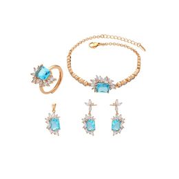 NAEMI Women Jewelry Set in Rose Gold Turquoise | Gr.: onesize