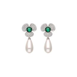 NAEMI Women Earrings in Green White | Gr.: onesize