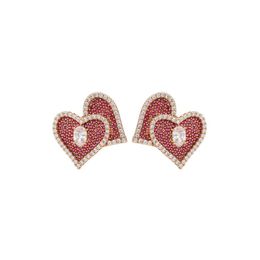 NAEMI Women Earrings in Rose Gold Red | Gr.: onesize