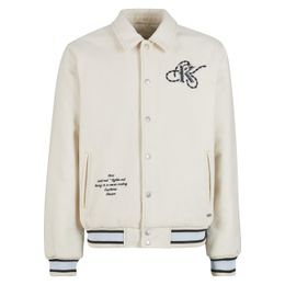Karl Kani Herren Collegejacke "Karl Kani Kani Snow Tiger College Jacket", beige, Gr. M, mehrfarbig, 70% Polyester, 30% Wolle, Jacken
