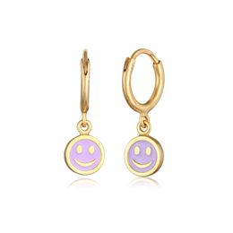 Elli Ohrringe 925 Sterling Silber mit Smiling Face in Gold | Gr.: onesize