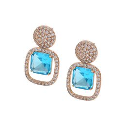 NAEMI Women Earrings in Rose Gold Turquoise | Gr.: onesize