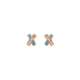 NAEMI Women Earrings in Rose Gold Turquoise | Gr.: onesize