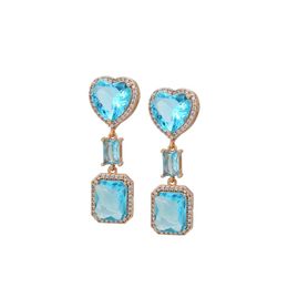 NAEMI Women Earrings in Rose Gold Turquoise | Gr.: onesize