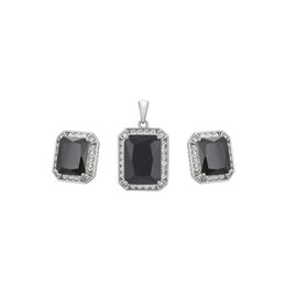 NAEMI Women Jewelry Set in Silver Black | Gr.: onesize