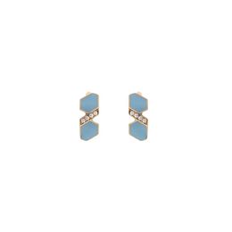 NAEMI Women Earrings in Rose Gold Turquoise | Gr.: onesize