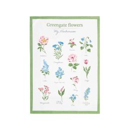 GreenGate Geschirrtuch AGNES MY HERBARIUM Wei&szlig; mit Blumen | Gr.: onesize