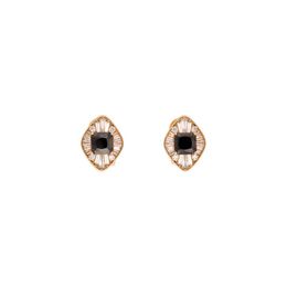 NAEMI Women Earrings in Rose Gold Black | Gr.: onesize
