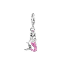 Thomas Sabo Charm-Anh&auml;nger Kleine Meerjungfrau in silber, rot, violett | Gr.: onesize