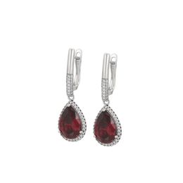 NAEMI Women Earrings in Silver Red | Gr.: onesize