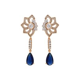 NAEMI Women Earrings in Gold Royal Blue | Gr.: onesize