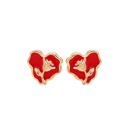 NAEMI Women Earrings in Rose Gold Red | Gr.: onesize
