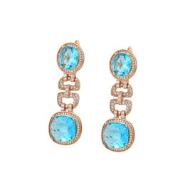 NAEMI Women Earrings in Rose Gold Turquoise | Gr.: onesize