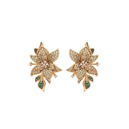 NAEMI Women Earrings in Rose Gold Green | Gr.: onesize