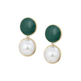 NAEMI Women Earrings in Gold White Green | Gr.: onesize