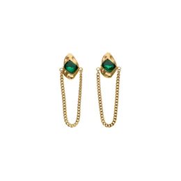 NAEMI Women Earrings in Gold Green | Gr.: onesize