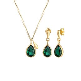 Elli Premium Jewelry Set female Gold, Green size One Size