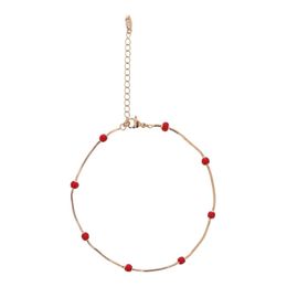 NAEMI Women Anklet in Rose Gold Red | Gr.: onesize