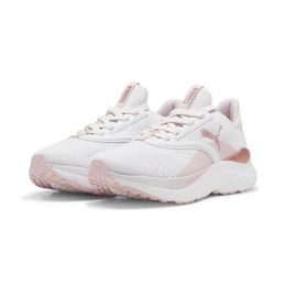 Trainingsschuh Puma "SOFTRIDE MAYVE WN'S", Damen, Gr. 38,5, grau (feather gray, mauve mist, rose gold), Textil, Schuhe, gestricktes Obermaterial, leicht profilierte Synthetik-Laufsohle