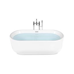 Beliani Freistehende Badewannen PINEL in Wei&szlig;/Silber - (W) 80 x (H) 59 x (L) 170 cm | Gr.: onesize
