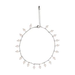 NAEMI Women Anklet in Silver White | Gr.: onesize