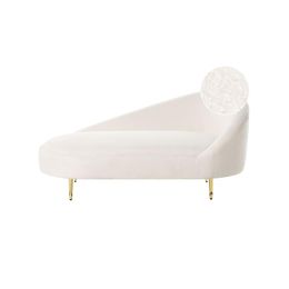 Beliani Chaiselongue VALREAS in Wei&szlig;/Gold - (W) 151 x (H) 74 x (L) 80 cm | Gr.: onesize