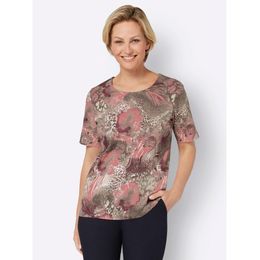 Sieh an! Rundhals-Shirt in ecru-flamingo-bedruckt | Gr.: 54