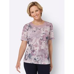 Sieh an! Kurzarm-Shirt in mauve-steingrau-bedruckt | Gr.: 42