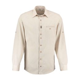 OS-Trachten Trachtenhemd Ticat in mittelbeige | Gr.: 37/38