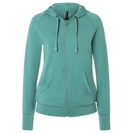 super.natural Merino Hoodie EVERYDAY ZIP in Petrol | Gr.: XL