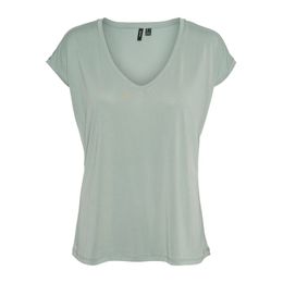 V&eacute;ro Moda V-Shirt VERO MODA "VMFILLI SS V-NECK TEE GA NOOS", Damen, Gr. M, grau (gray mist), Jersey, Obermaterial: 70% Modal, 30% Polyester, unifarben, relaxed fit normal, V-Ausschnitt, Shirts, Materialmix, relaxed fit