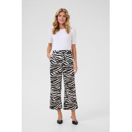 Kaffe Casual Hose KAdacia Loose fit in Black/Chalk Animal Print | Gr.: 44