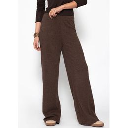 SASSYCLASSY Loungewear Hose mit geradem Bein in Braun | Gr.: L
