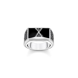 Thomas Sabo Ring Pyramidenform Schwarz in silber, schwarz | Gr.: 54