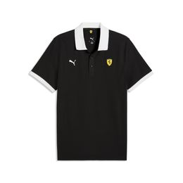 Poloshirt Puma "FERRARI PIQUET POLO", Herren, Gr. M, Puma schwarz, Piqu&eacute;, Obermaterial: 52% Baumwolle, 48% Polyester, unifarben, regular fit normal, Shirts, Regular Fit, Kurzarm, mit Rei&szlig;verschluss, f&uuml;r Motorsport-Fans