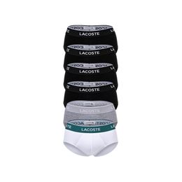Lacoste Slip 6er Pack in Schwarz/Schwarz/Grau/Wei&szlig; | Gr.: M