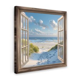 OnlyWow Leinwand Bilder Hellblau | Gr.: 20 x 20 cm