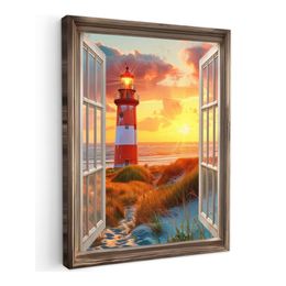 OnlyWow Leinwand Bilder Dunkelorange | Gr.: 90 x 140 cm
