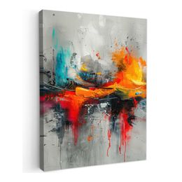 OnlyWow Leinwand Bilder Abstrakte Kunst Explosion | Gr.: 90 x 140 cm