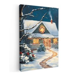 OnlyWow Leinwand Bilder Smaragdgr&uuml;n | Gr.: 40 x 60 cm