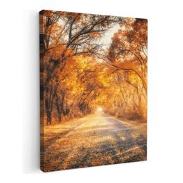 OnlyWow Leinwand Bilder Waldweg | Gr.: 60 x 90 cm