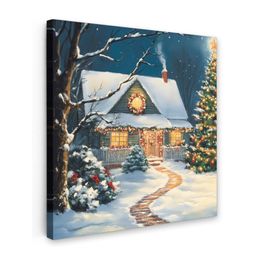 OnlyWow Leinwand Bilder Smaragdgr&uuml;n | Gr.: 20 x 20 cm